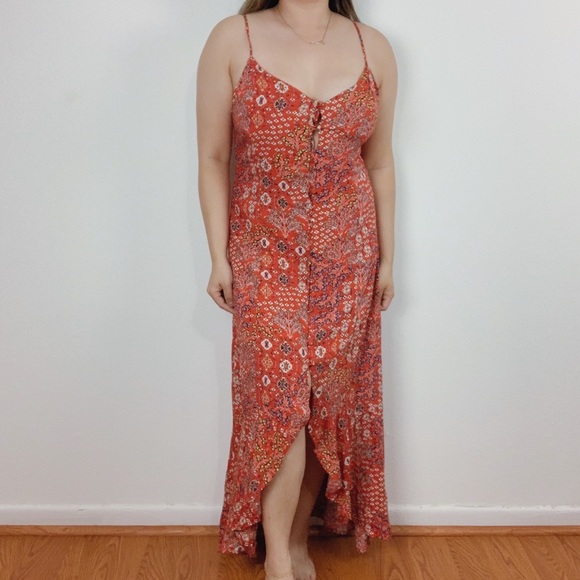 Abel The Label | Dresses | Nwt Atl Abel The Label Lola Red Floral Maxi ...